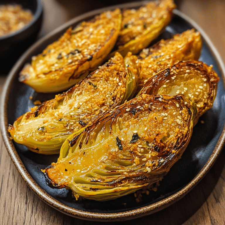 Miso Butter Roasted Cabbage Wedges - Zero Waste Eats