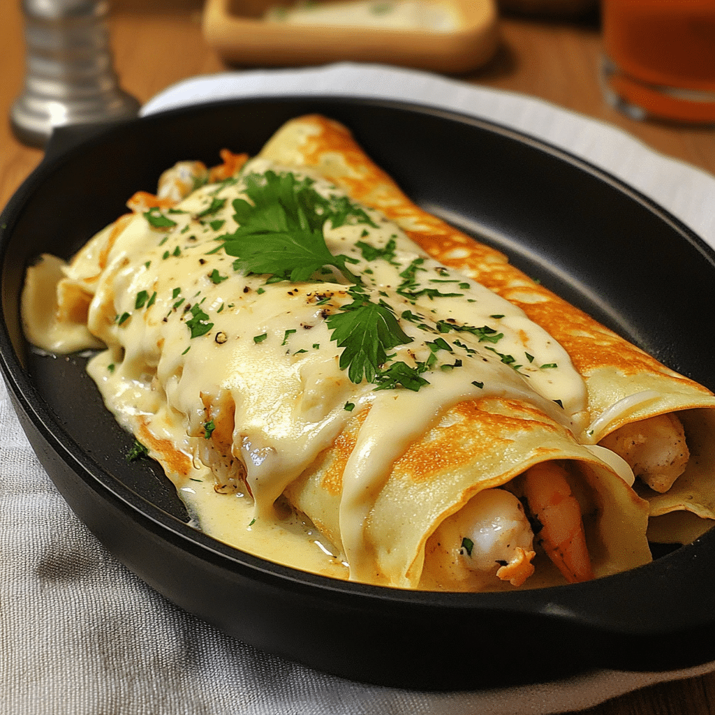 Seafood Crepes Recipe with Béchamel Sauce - Zero Waste Eats