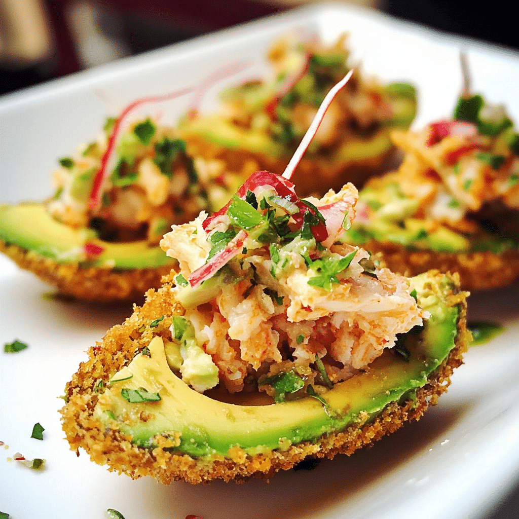 Crispy Avocado Wedges with Crab Salad – zerowasteeats.com