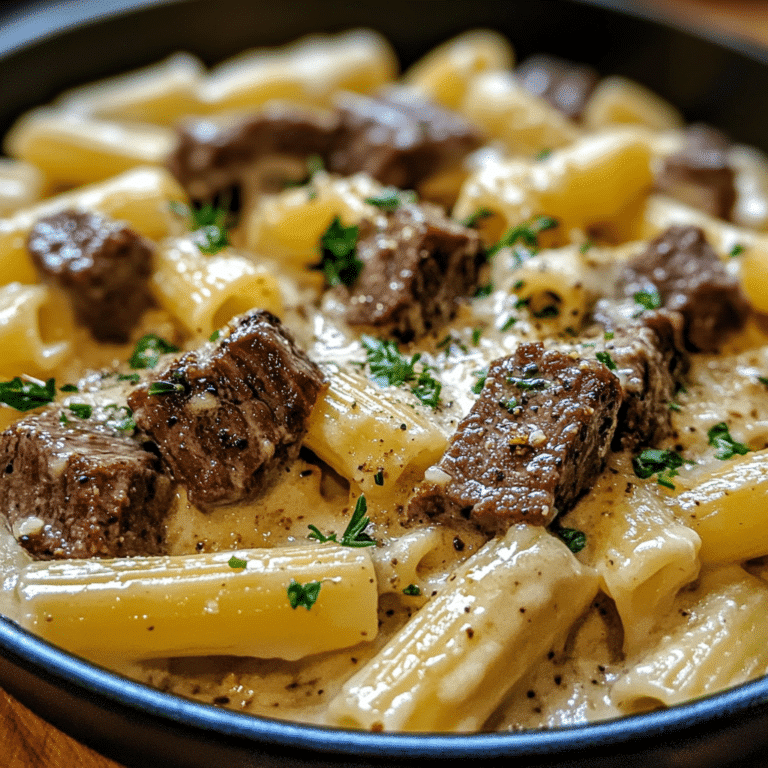 Creamy Garlic Butter Steak Rigatoni - Zero Waste Eats