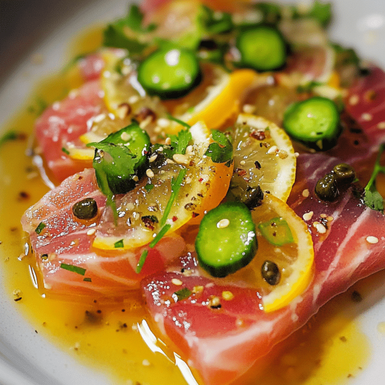 Tuna Crudo with Citrus Caper Vinaigrette - Zero Waste Eats